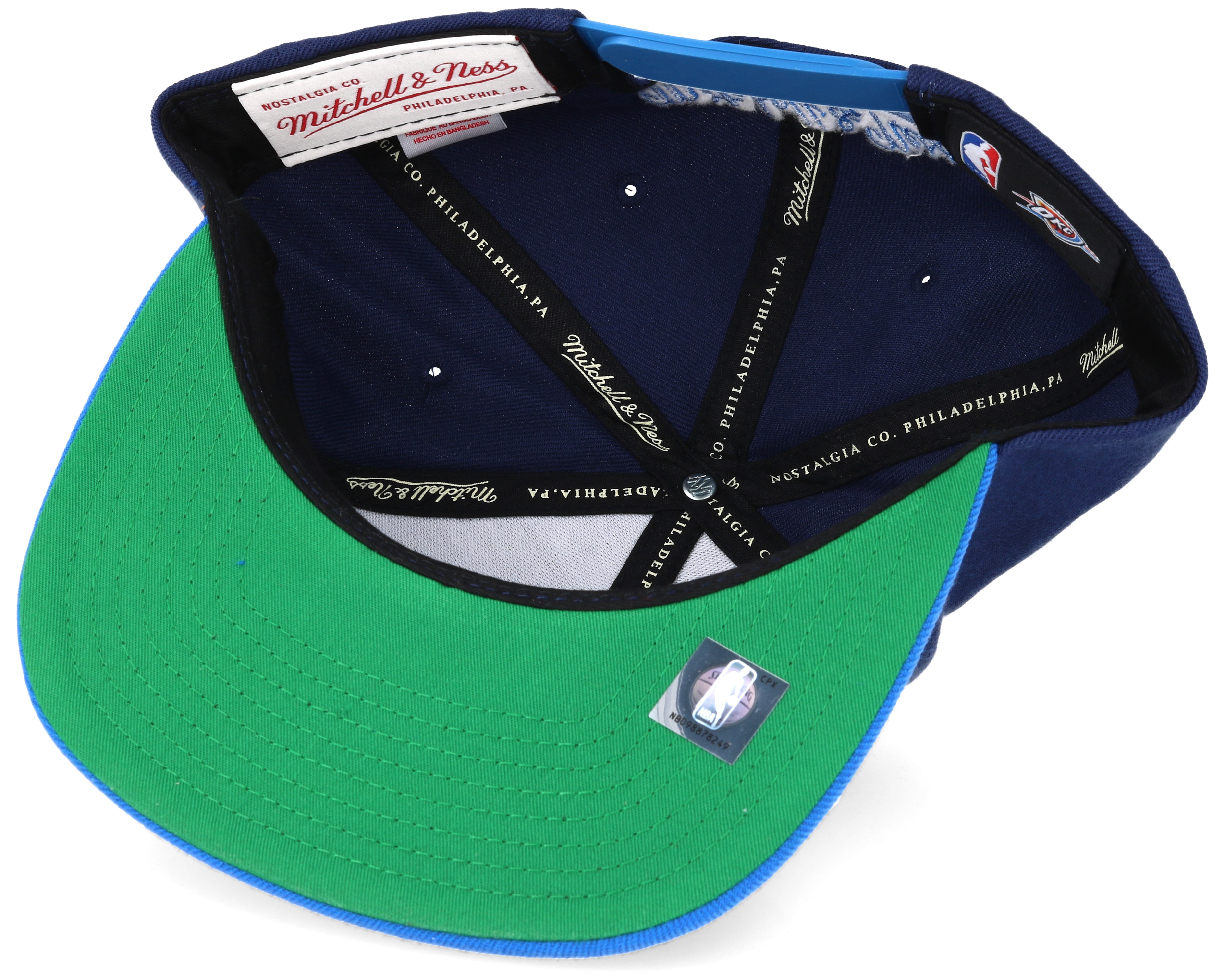 Oklahoma City Thunder Cursive Script Logo Navy Snapback - Mitchell ...