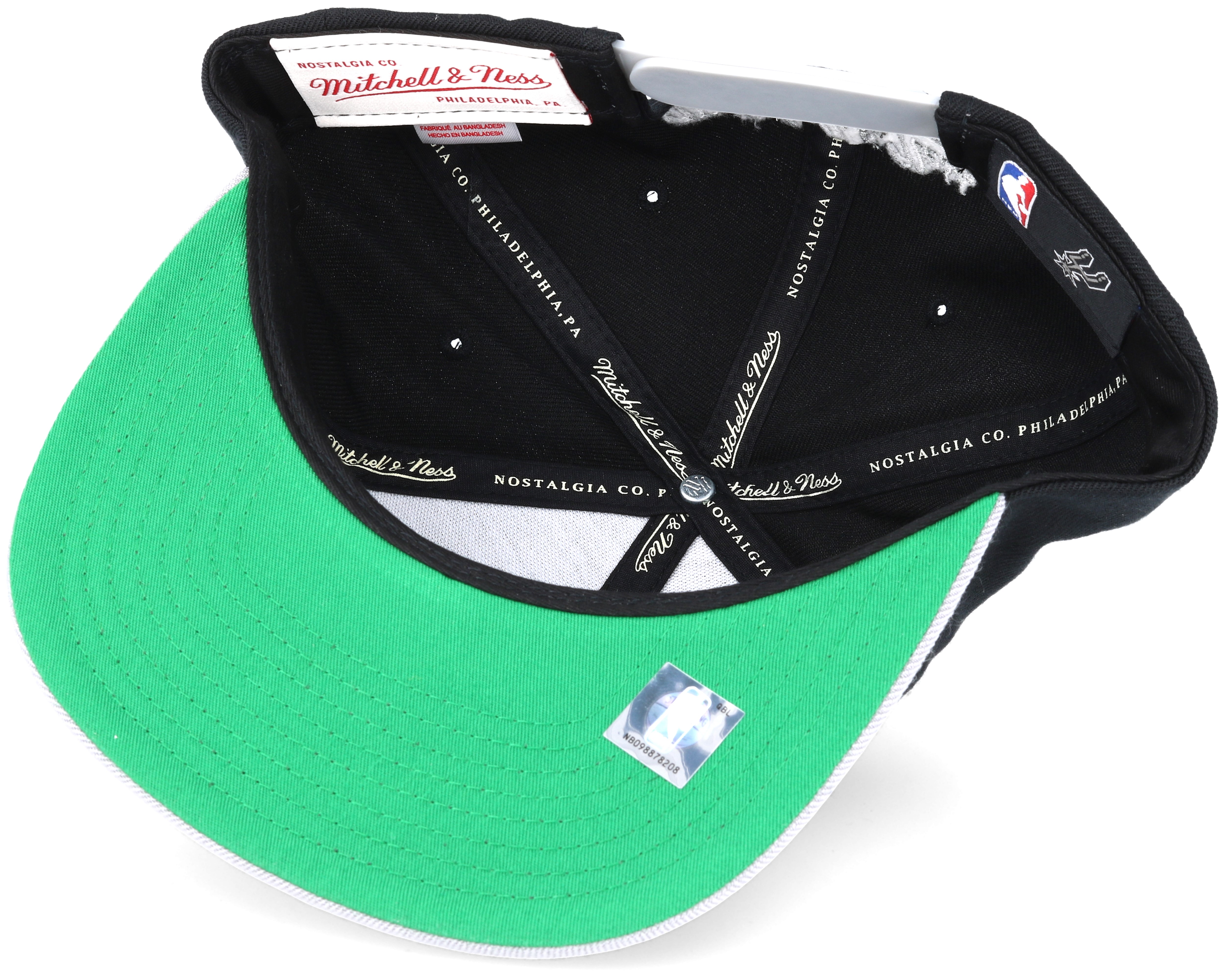 San Antonio Spurs Cursive Script Logo Black Snapback - Mitchell & Ness ...