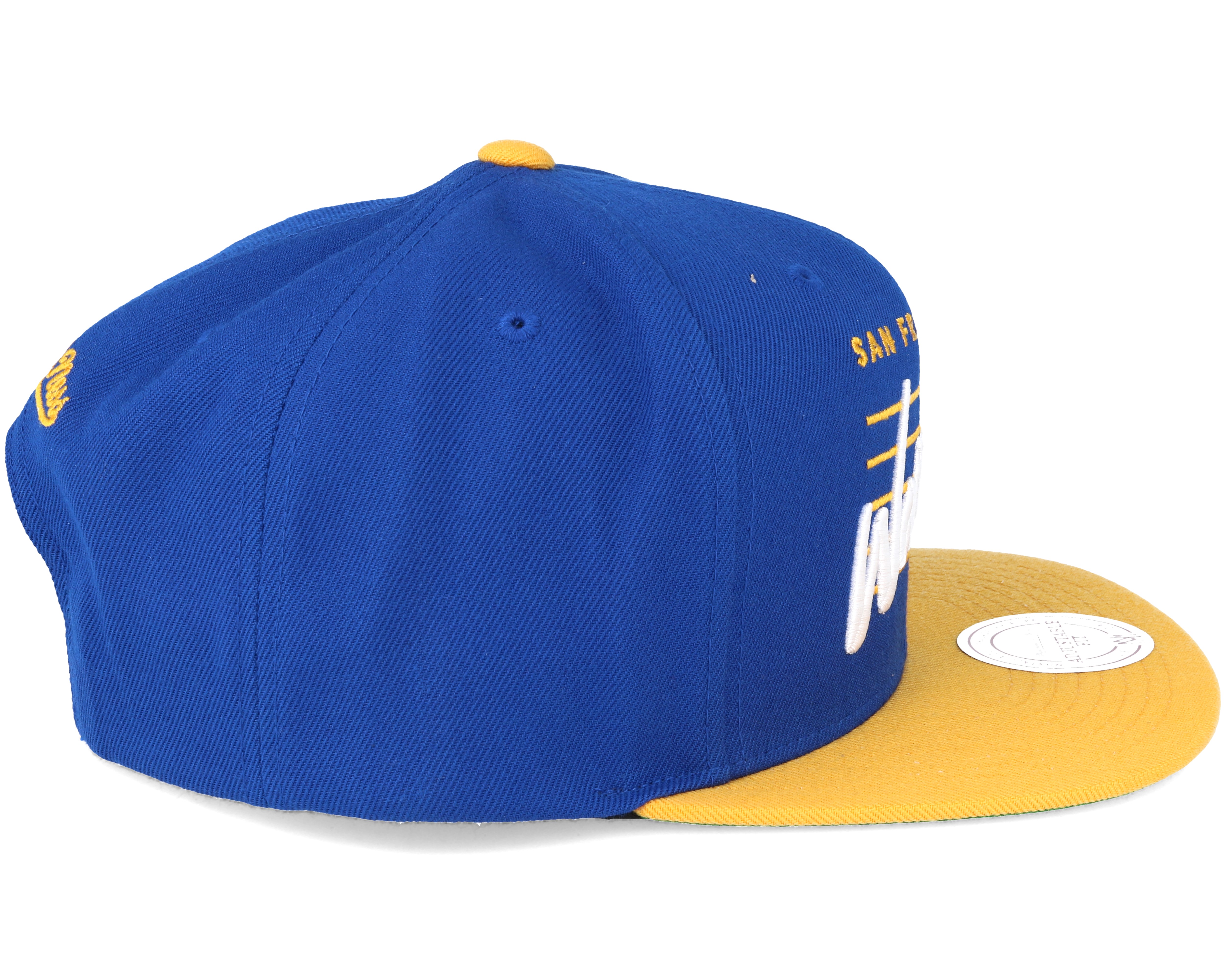 Golden State Warriors Cursive Script Logo Blue Snapback - Mitchell ...