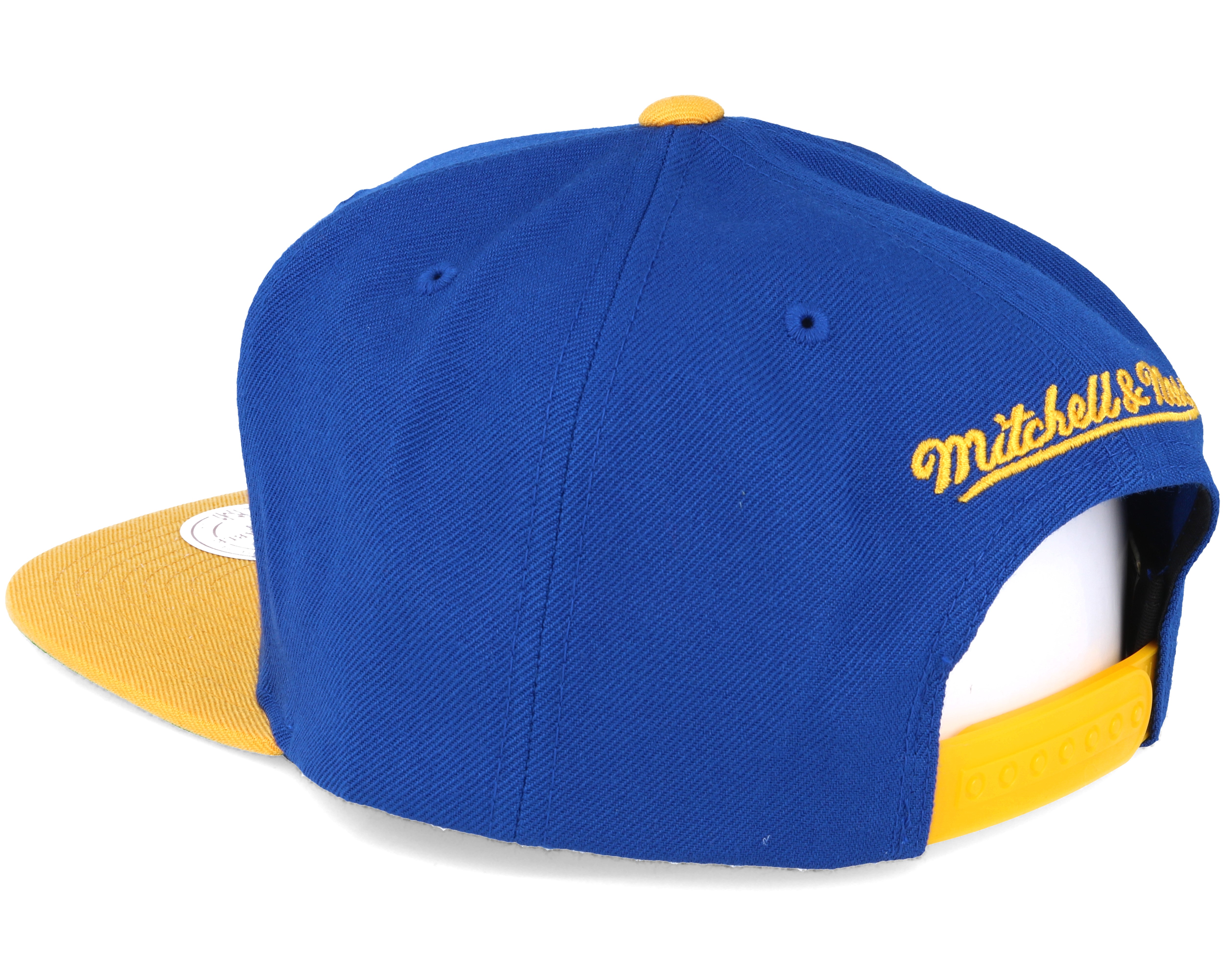 Golden State Warriors Cursive Script Logo Blue Snapback - Mitchell ...