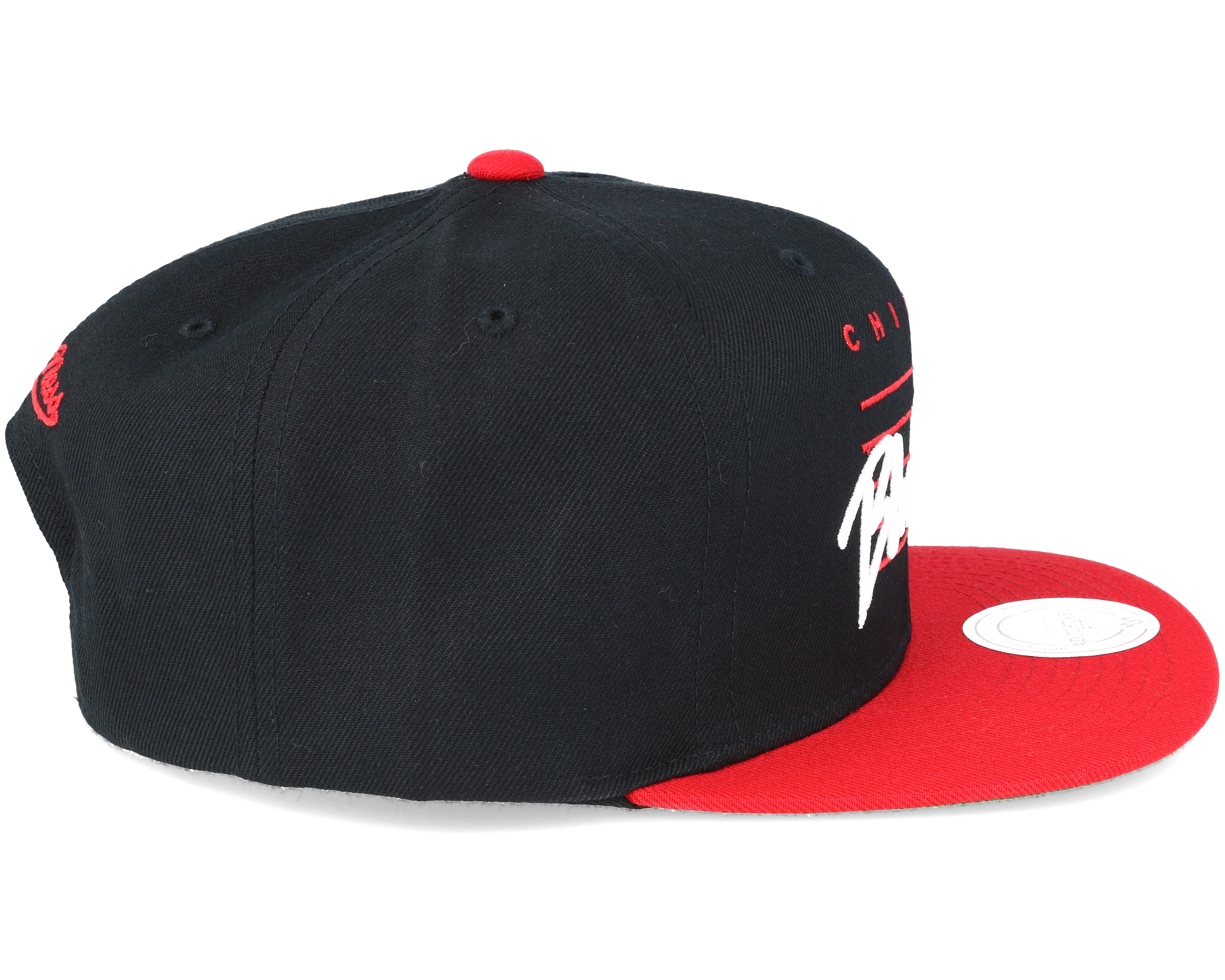 Chicago Blackhawks Cursive Script Logo Black Snapback - Mitchell & Ness ...