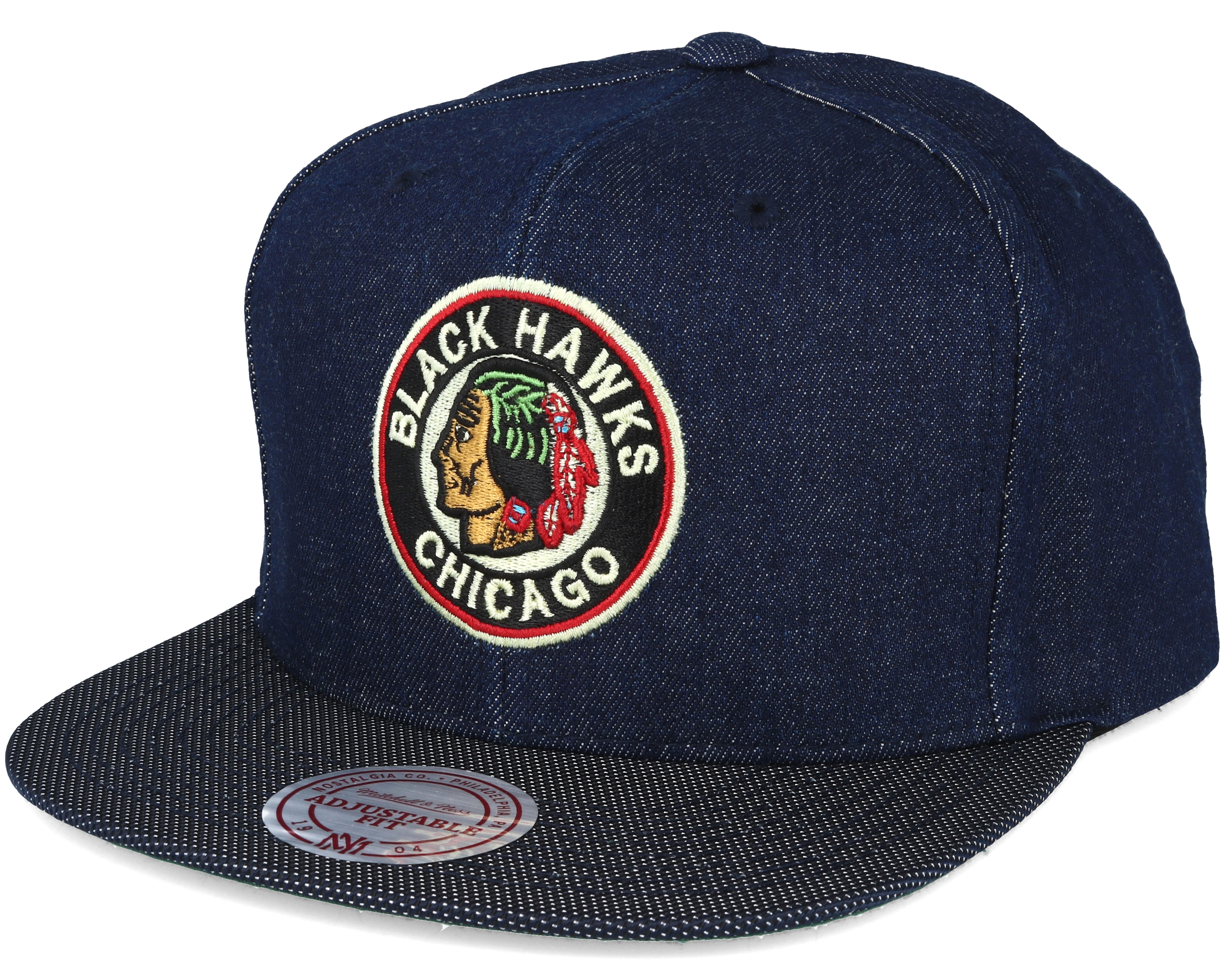 Chicago Blackhawks Raw Denim 3T PU Snapback - Mitchell & Ness caps ...