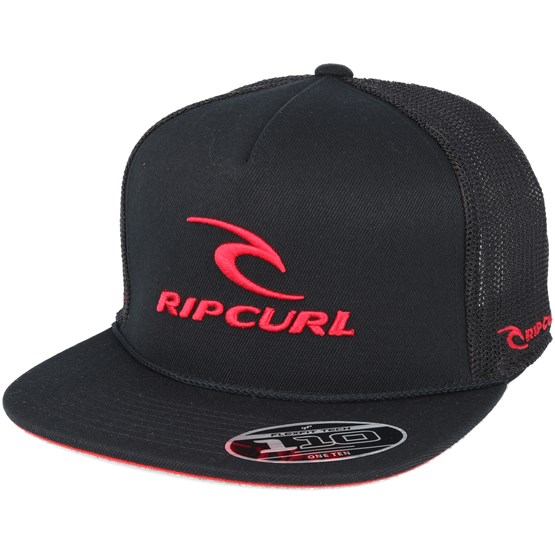 Rippy Team Flat Trucker Black/Red Snapback - Rip Curl caps ...