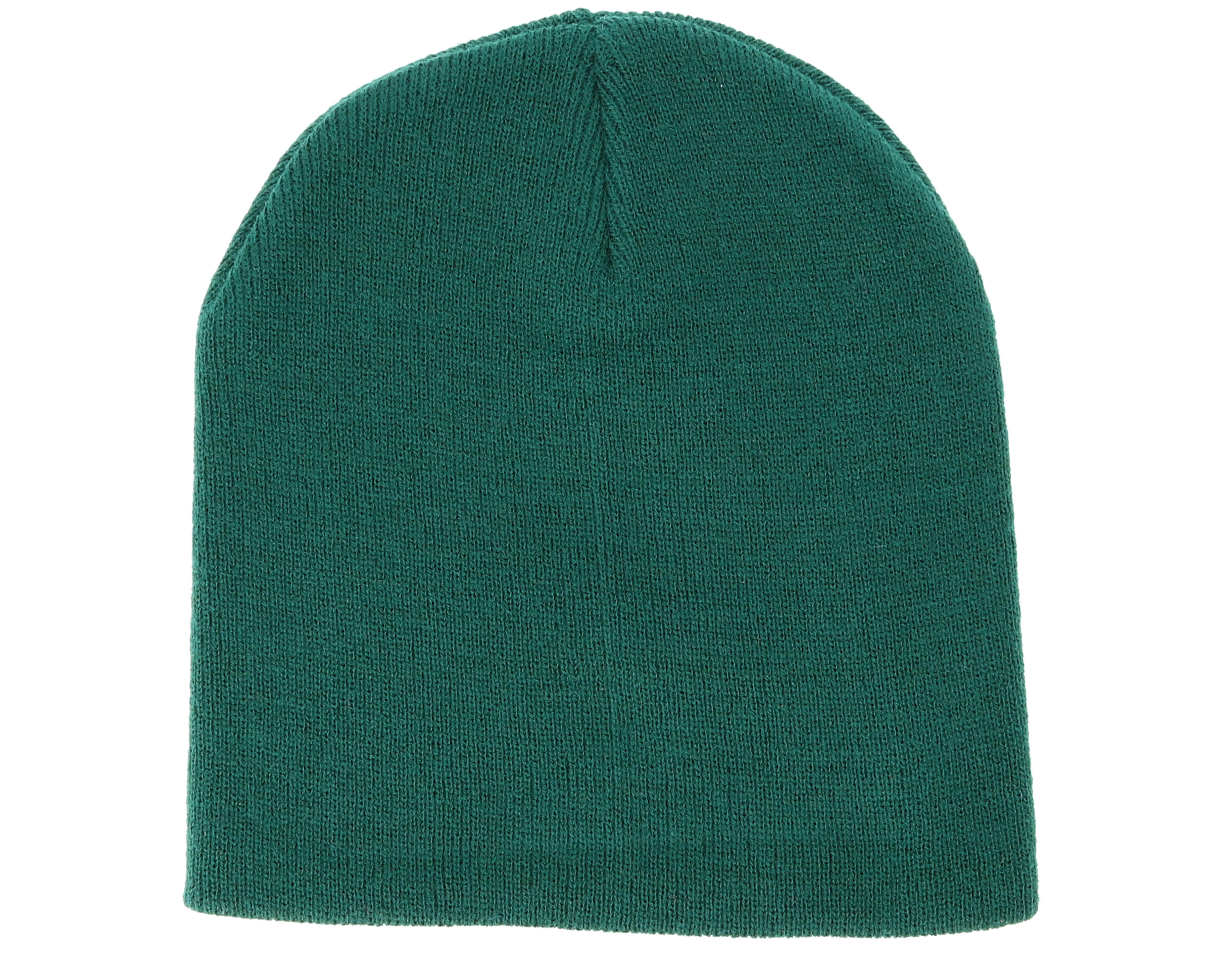 Knitted Short Bottle Green Beanie - Beanie Basic beanies ...