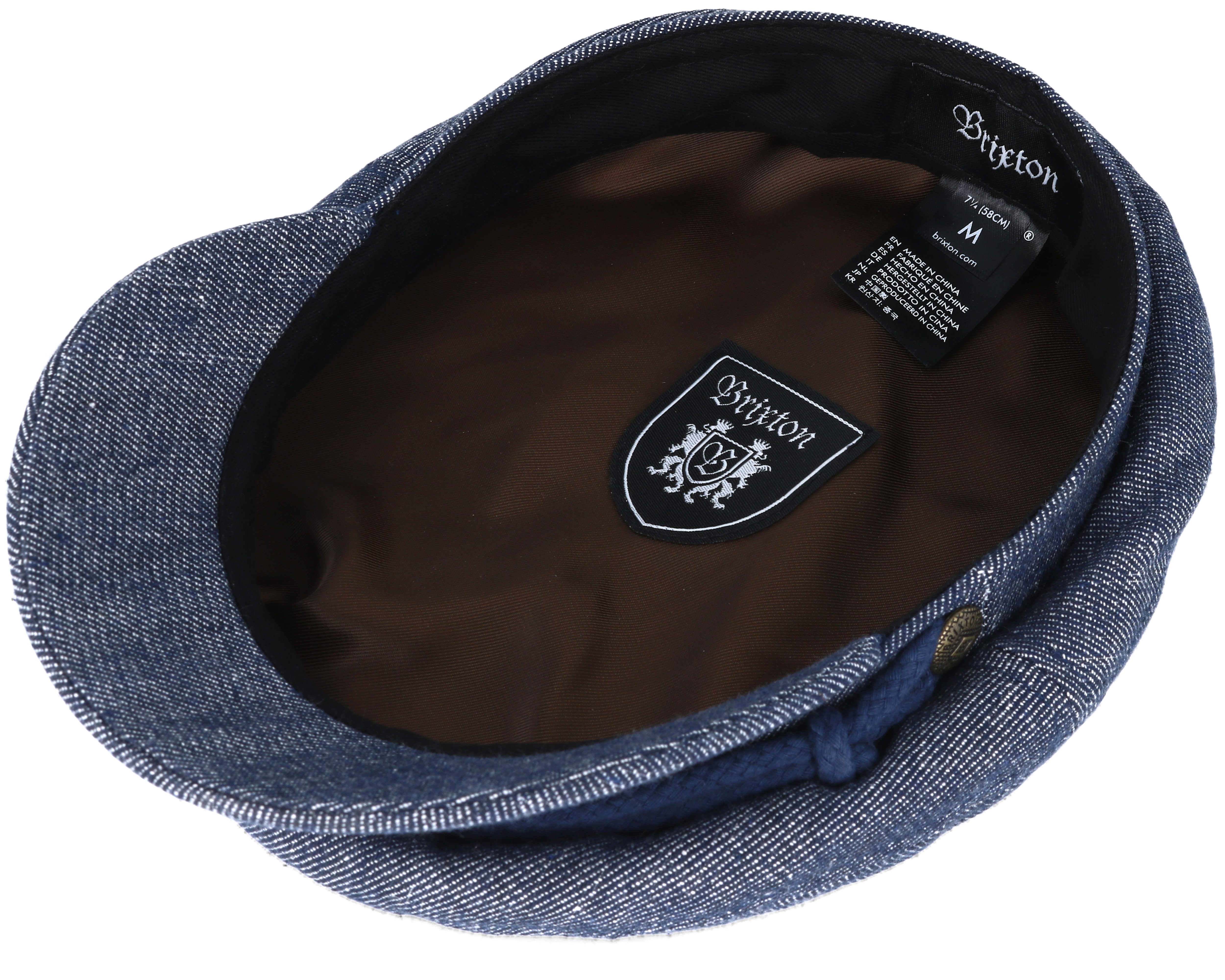 Fiddler Denim/Dark Grey Flat Cap - Brixton caps - Hatstoreworld.com