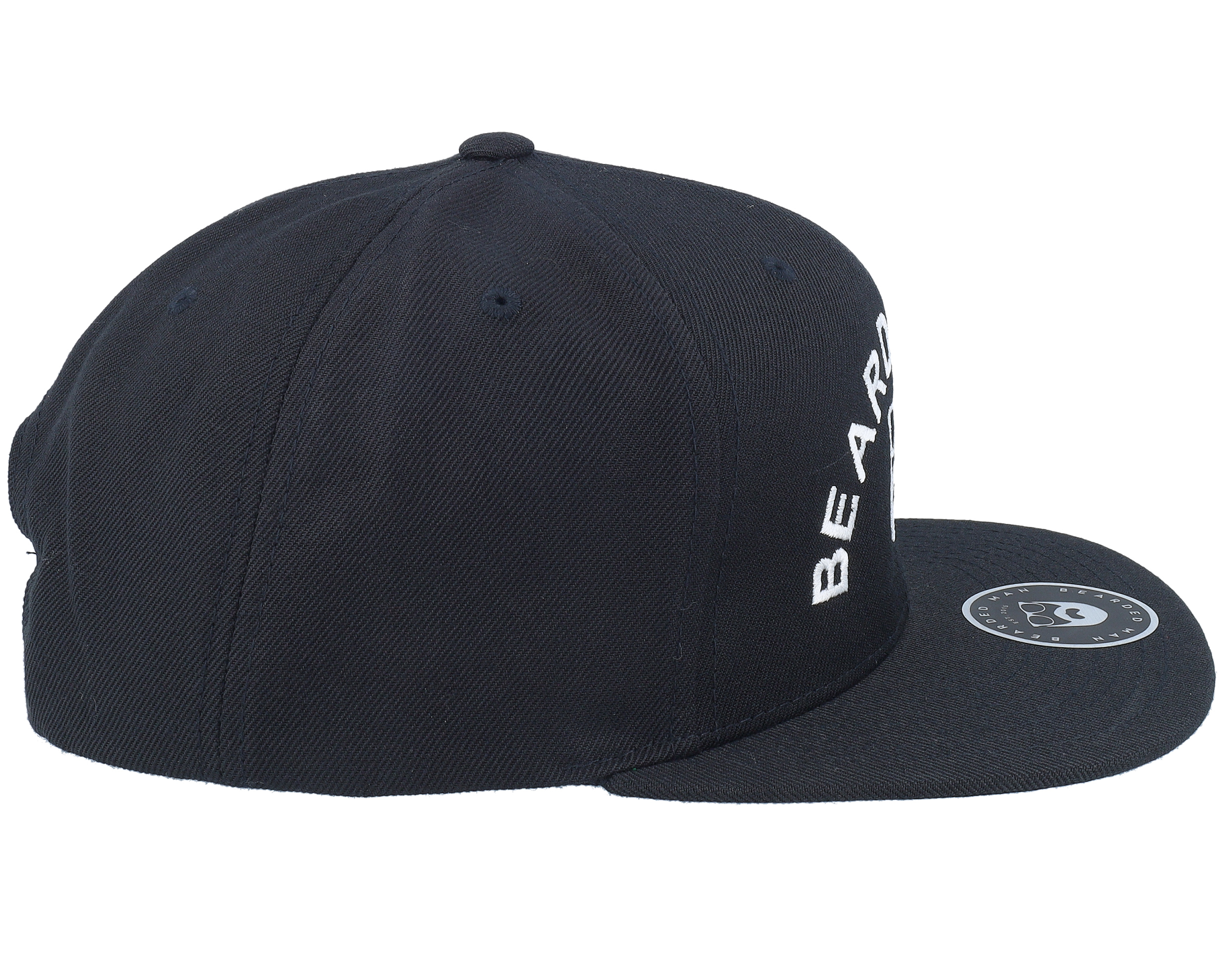 Half Circle Black Snapback - Bearded Man caps - Hatstoreworld.com