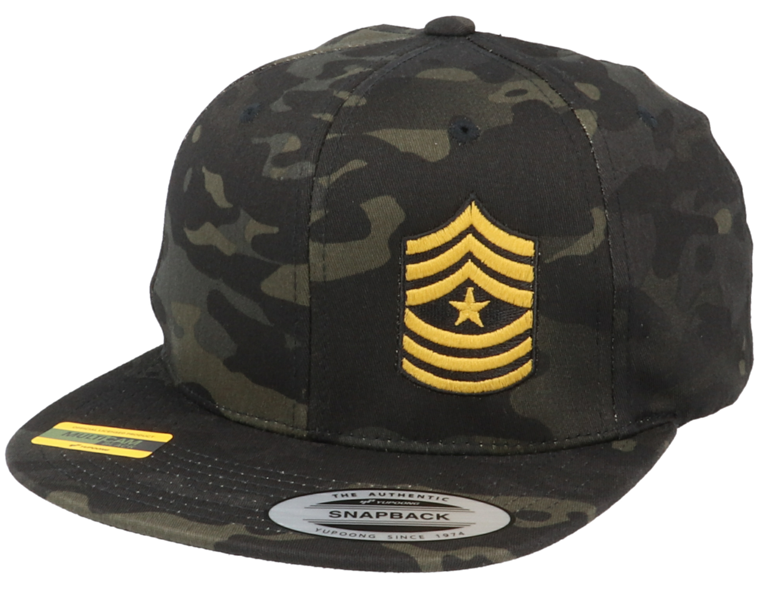 Sergeant Major Insignia Side Panel Multicam Black Snapback - Army Head ...