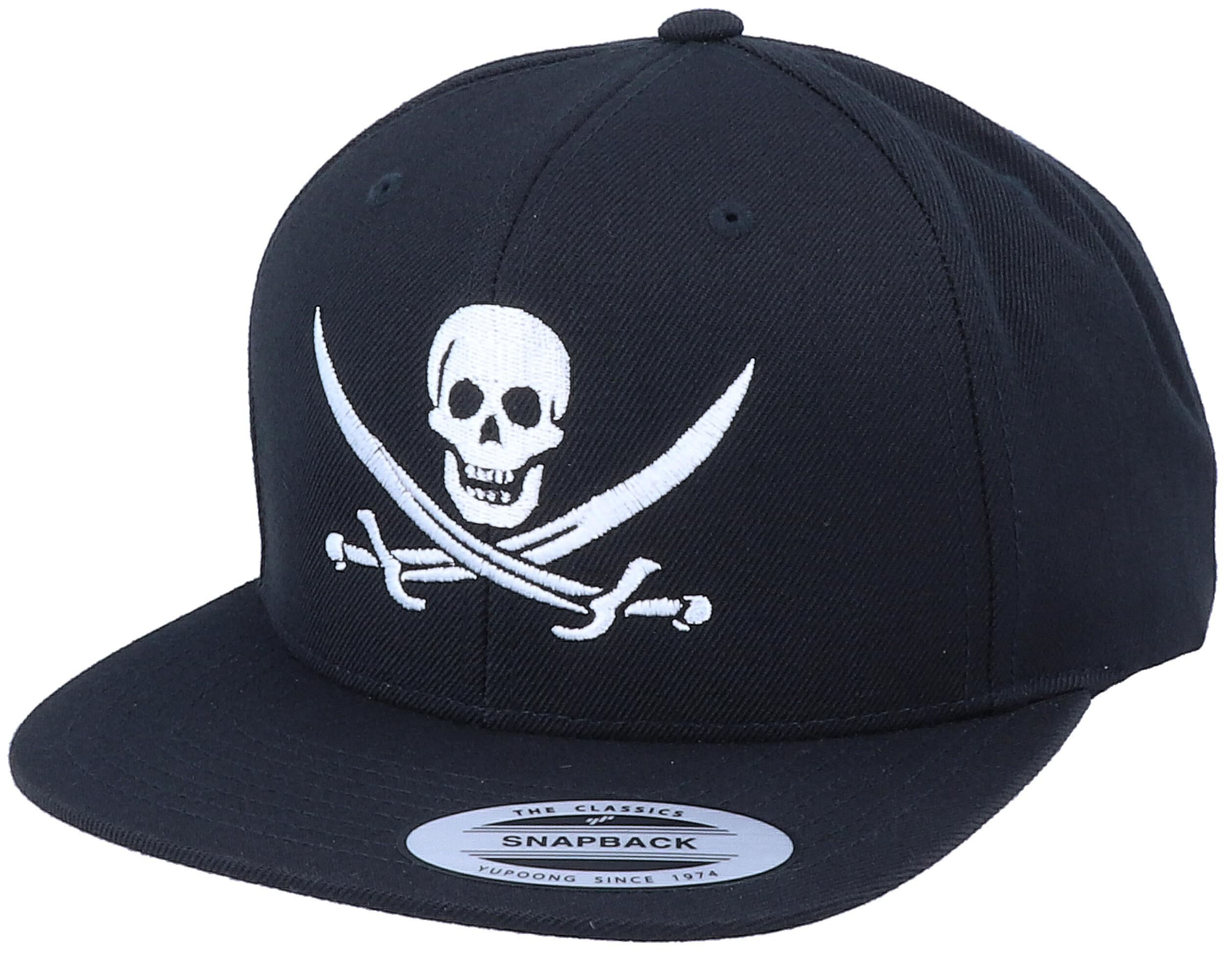 Jolly Roger Pirate Black Snapback - Iconic caps - Hatstoreworld.com