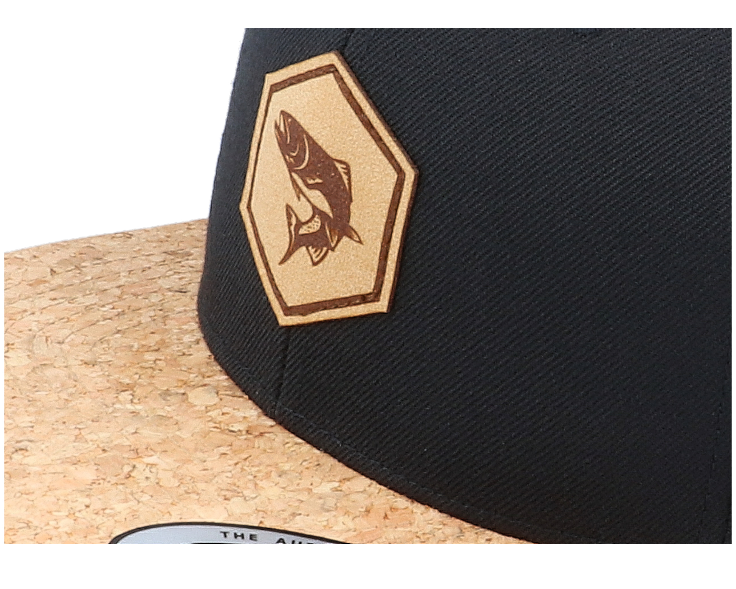 Trout Fish Patch Black/Cork Snapback - Hunter caps - Hatstoreworld.com
