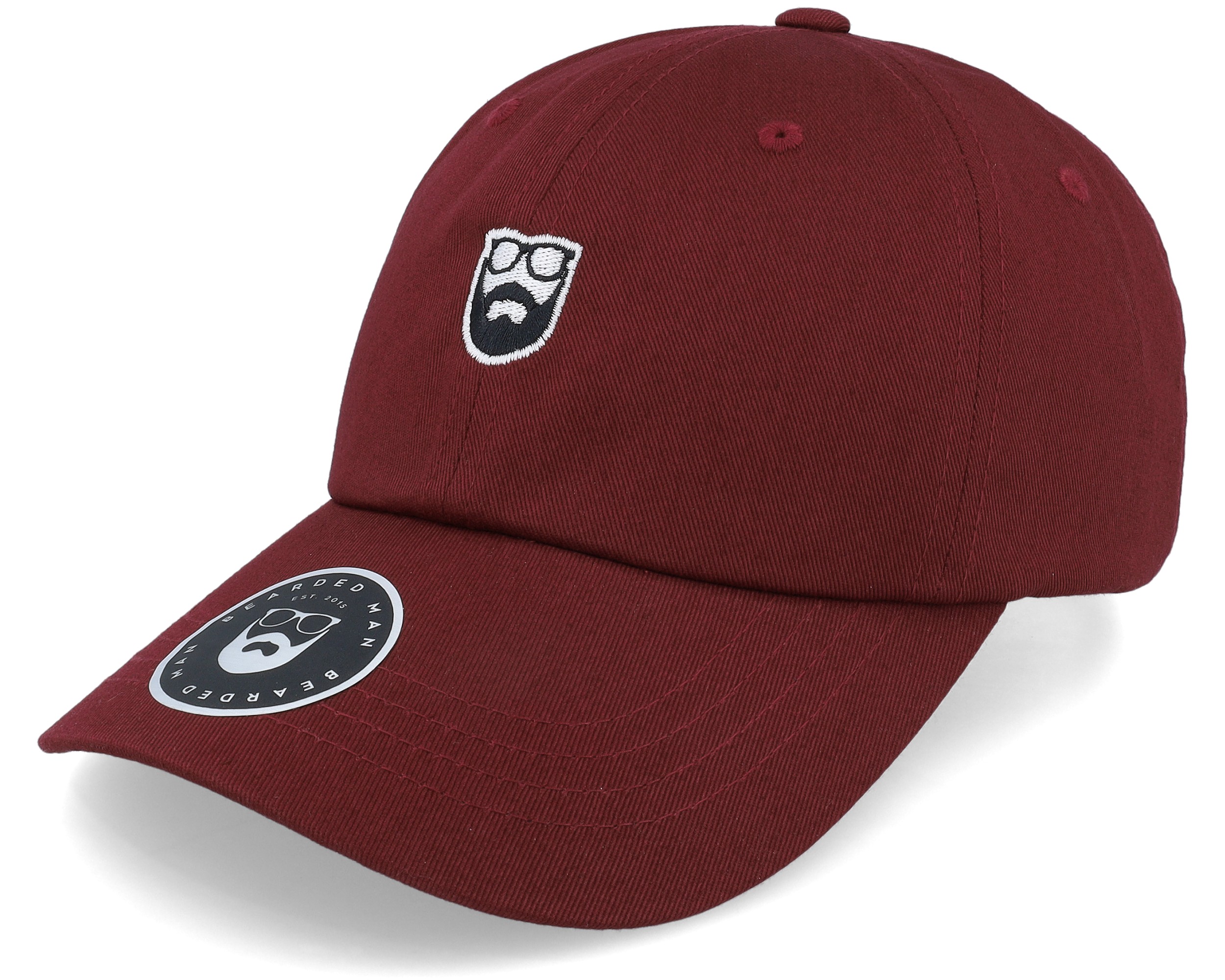 Badge Logo Maroon Dad Cap - Bearded Man caps - Hatstoreworld.com