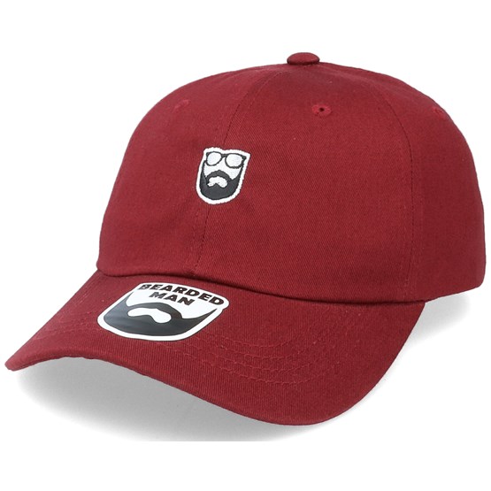 Badge Logo Maroon Dad Cap - Bearded Man caps - Hatstoreworld.com