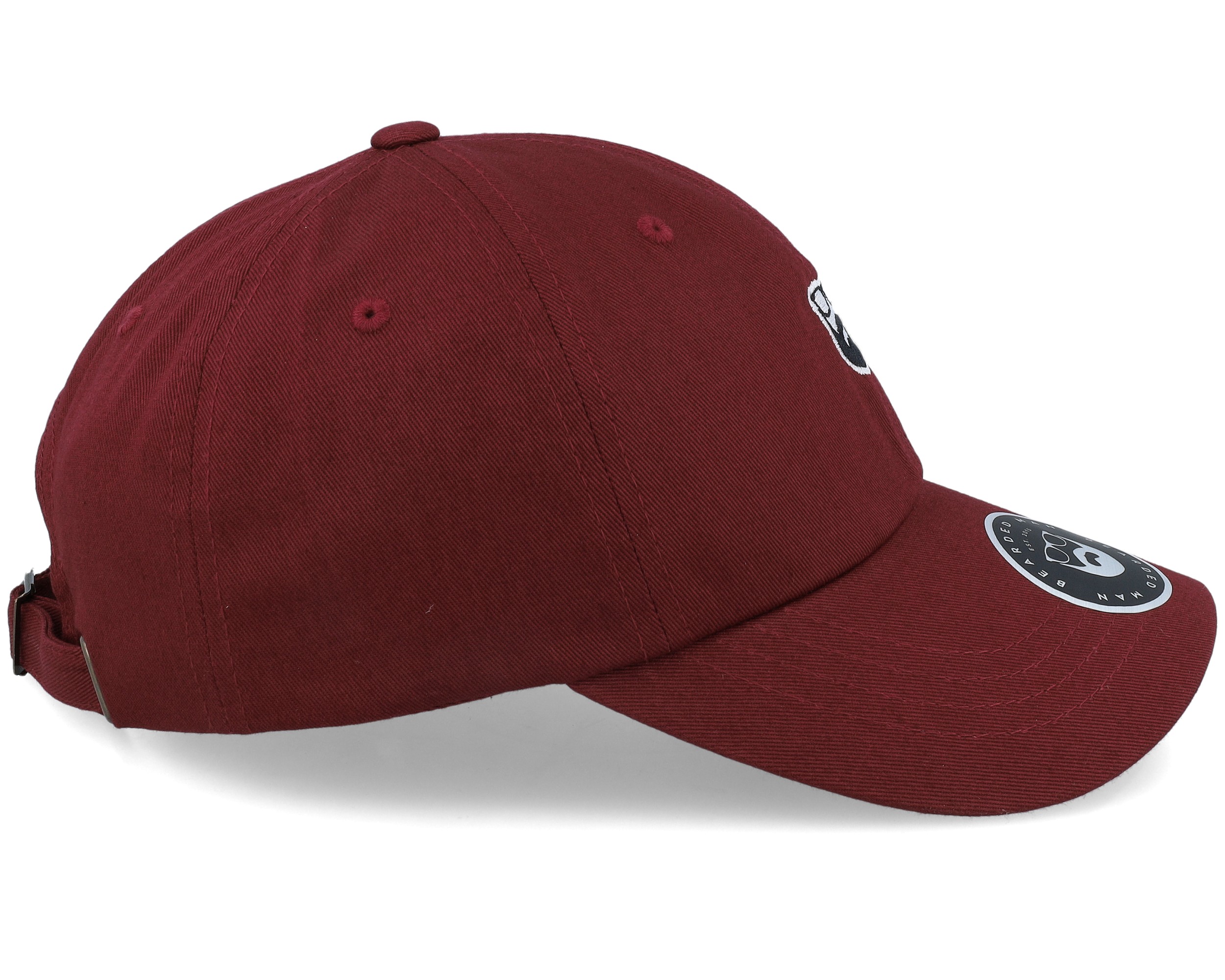 Badge Logo Maroon Dad Cap - Bearded Man caps - Hatstoreworld.com