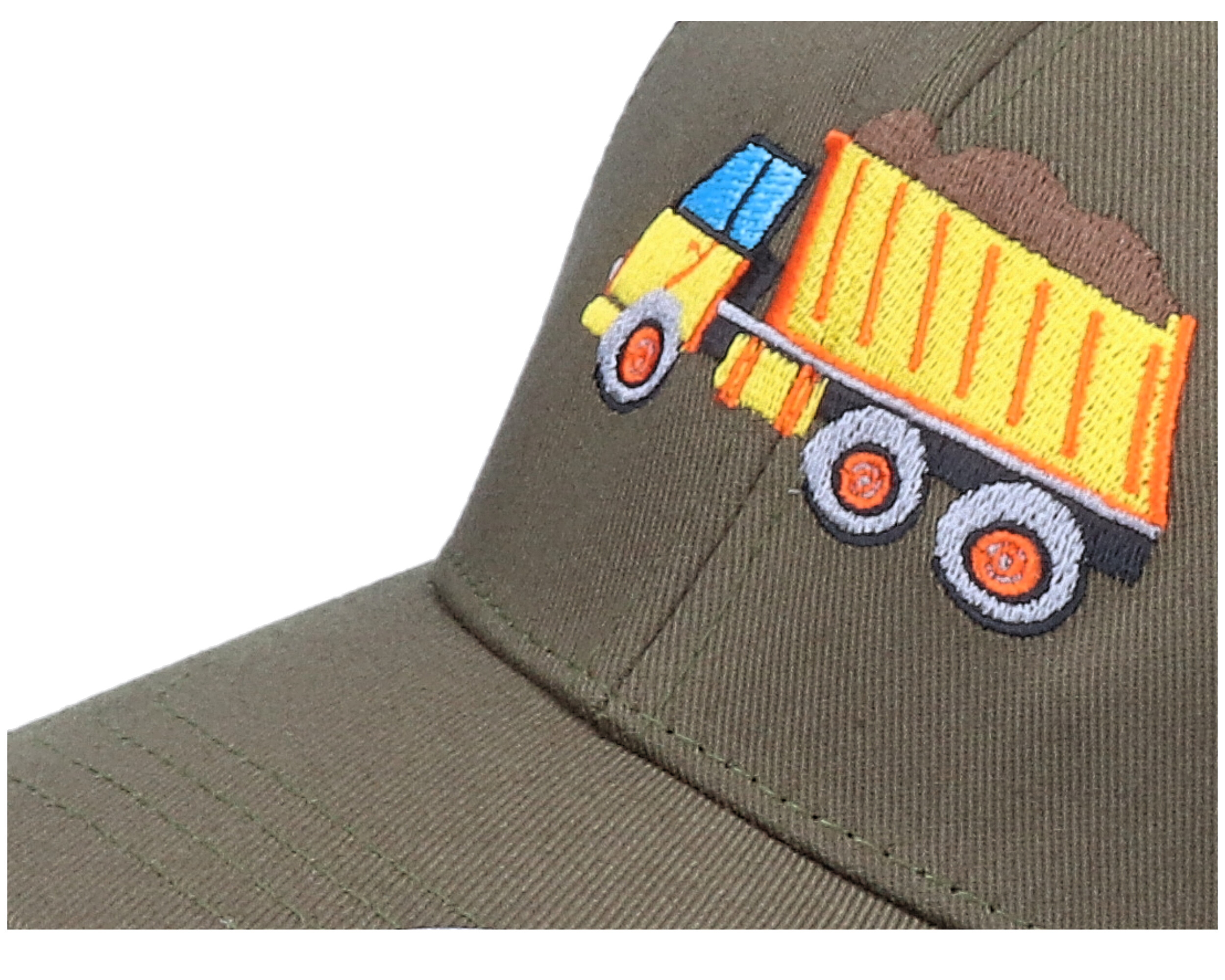 Kids Dump Truck Olive Flexfit - Kiddo Cap caps - Hatstoreworld.com